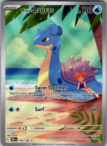 Misty's Lapras Illustration Rare SV10: Destined Rivals 194/182 Near ...