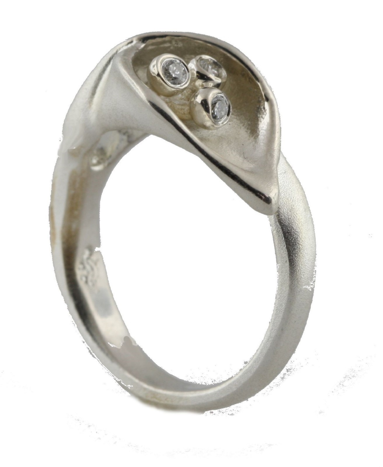 NEW: Calla Lily Ring- Sterling Silver & diamonds. Solid Gold or 18K ...