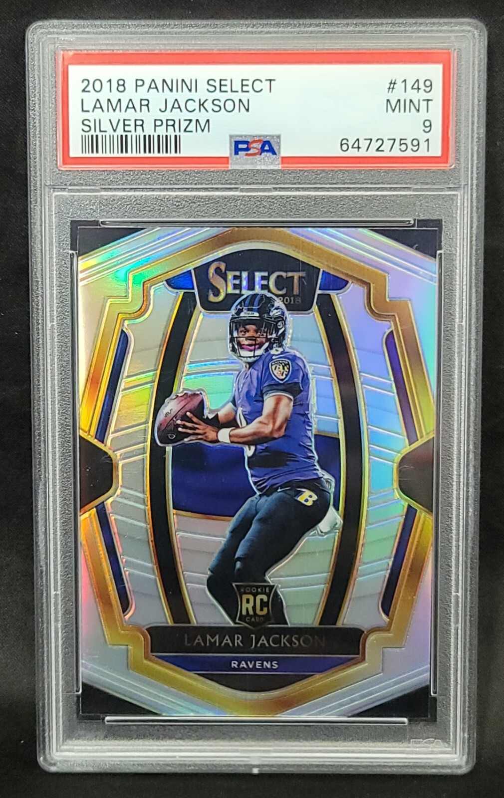 2018 Panini Select - Premier Level Silver Prizm #149 Lamar Jackson (RC ...