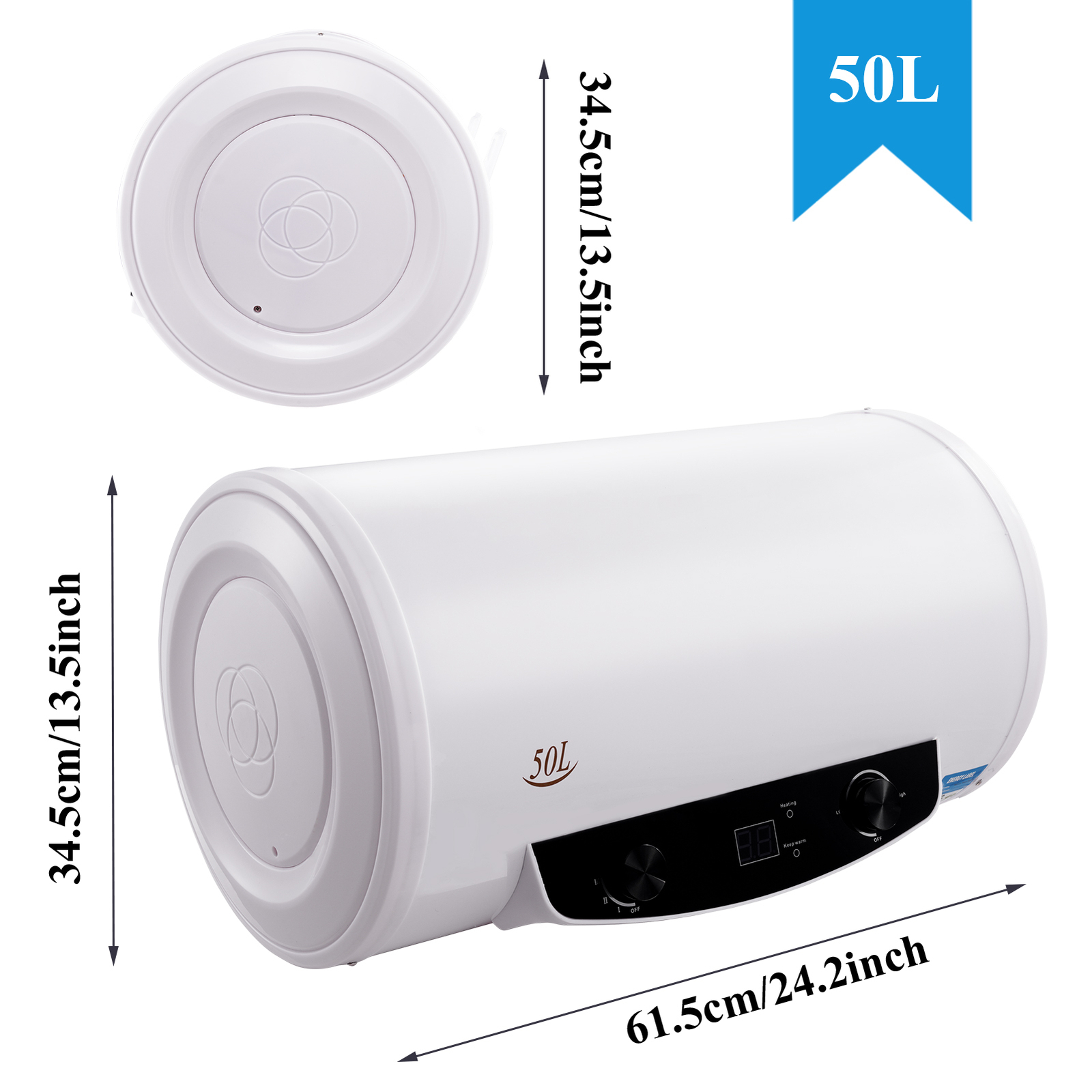 100L Electric Hot Water Heater Boiler LED Display Cylinder Storage Tank ...