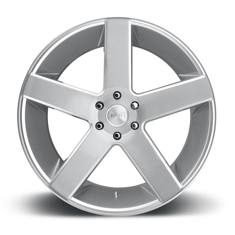 Set 4 DUB S218 Baller 22x9.5 6x5.5 Gloss Silver Brushed Wheels 22" 19mm ...