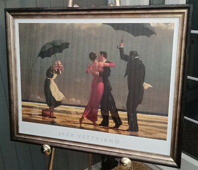 VERY LARGE 35" x 27" The Singing Butler by Jack Vettriano Framed Art ...