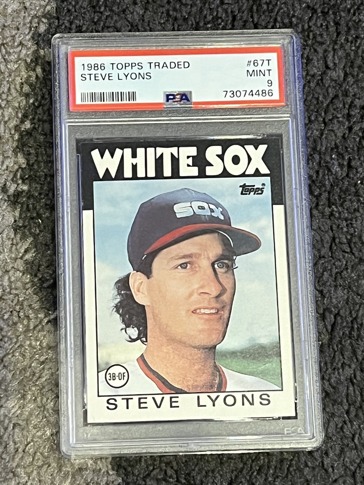 PSA 9 MINT BASEBALL CARD 1986 TOPPS TRADED STEVE LYONS CHICAGO WHITE ...