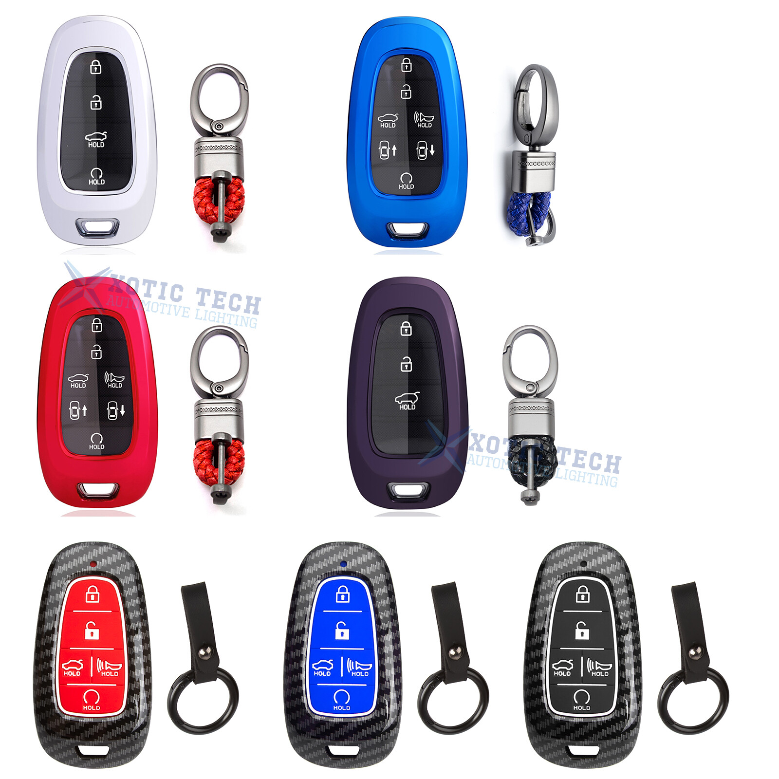 Key Fob Cover Protector Case w/Keychain For Hyundai Sonata Tucson Santa ...