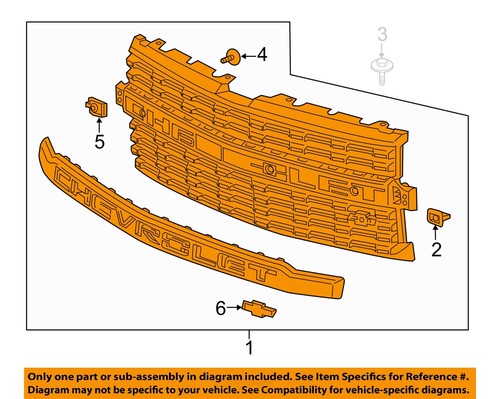 2019-2022 SILVERADO 1500 WORK TRUCK BLACK GRILLE NEW GM # 84401129 | eBay
