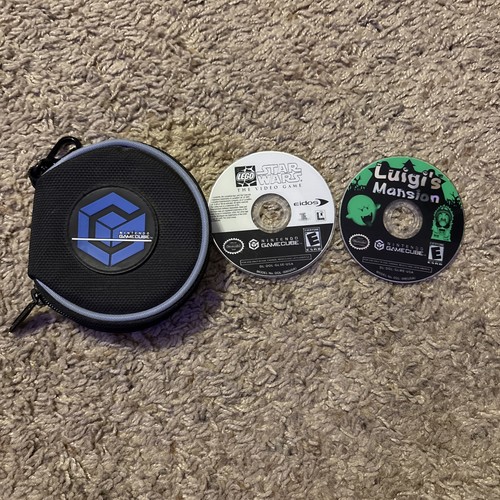 Luigi Mansion and Lego star wars with a GameCube Disc holder bundle | eBay