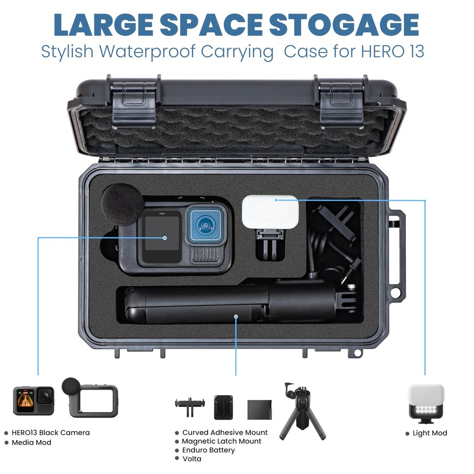 Hard Waterproof Case for GoPro Hero 13/12/11/10/9, Compatible with ...