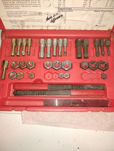 Snap On Tools RTD42 Tap & Die Rethreading Set in Case Threading Tool ...