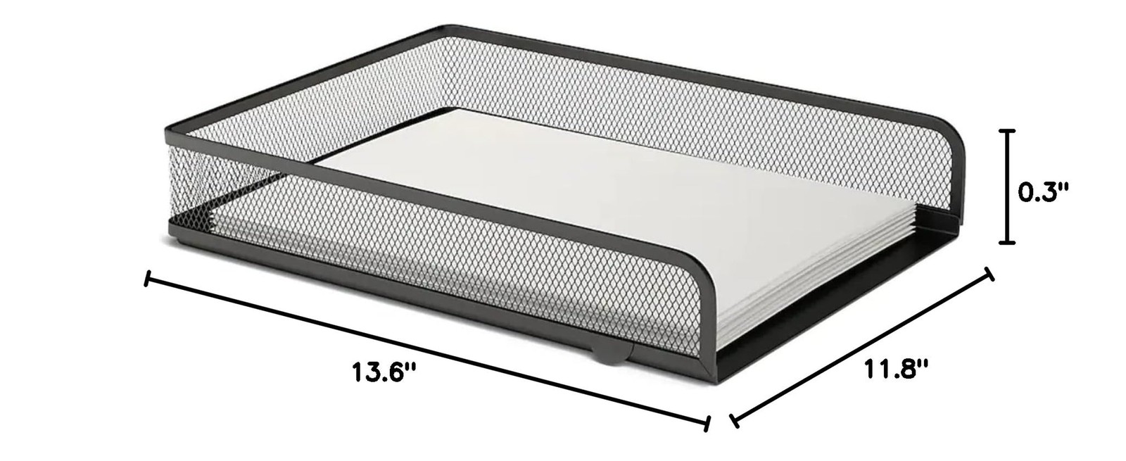 1InTheOffice Stackable Letter Tray, Matte Black Wire Mesh Front-Load ...