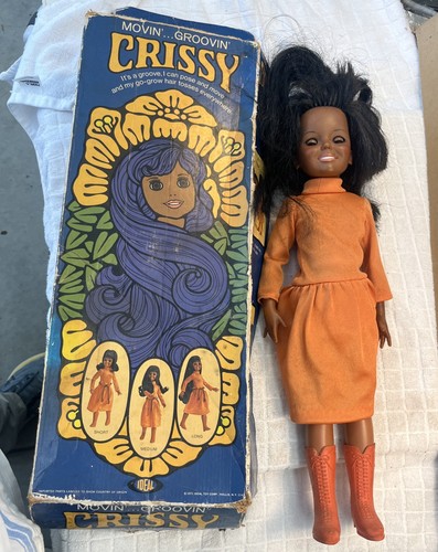 Vintage Ideal African American Crissy Doll With Clothes And Box Movin ...