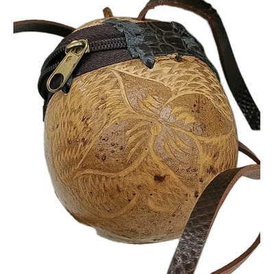 Handmade Coconut purse crossbody, with intricate designs from Jamaica ...