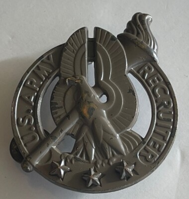 Vintage US Army Recruiter Senior Subdued Metal Badge | eBay