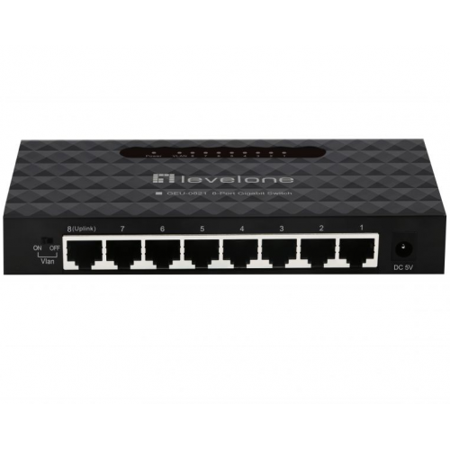 LevelOne GEU-0821 8-Port Ethernet Switch, Unmanaged, RJ45 Base-T, Black | eBay