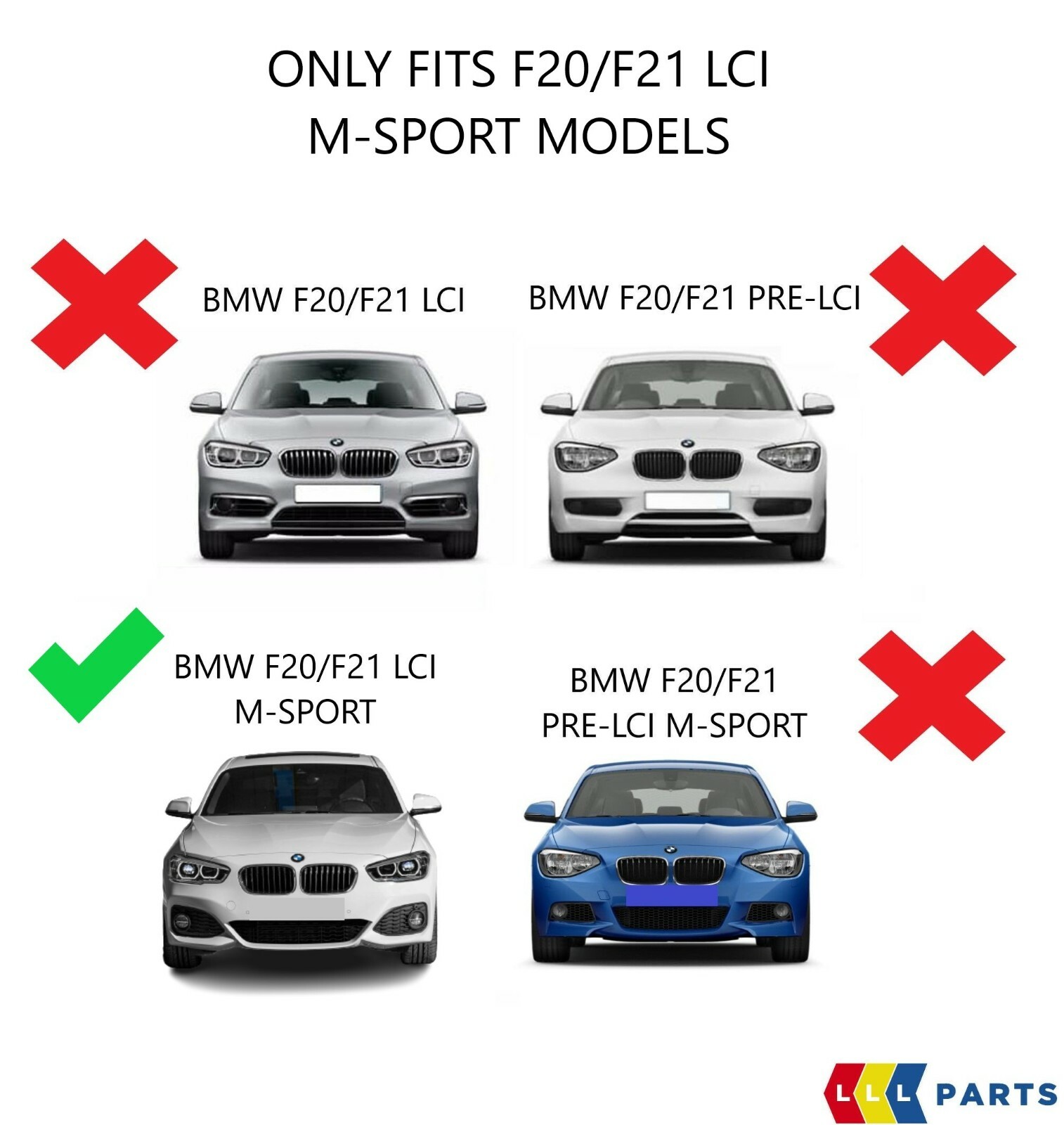 BMW 1 F20 Front M Bumper Fog Light Grille Left 51118060281 8060281 ...