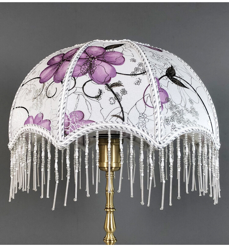 Retro Fringe Lamp Shades Bead Lace Light Shades Floor Table Lamp Home ...