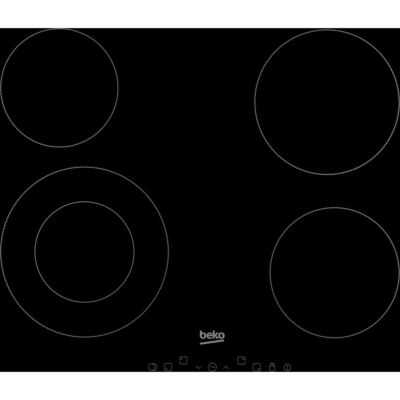 Beko HIC64402T 58cm 4 Burners Ceramic Hob Touch Control Black ...