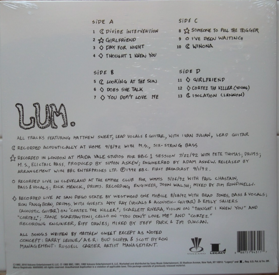 Goodfriend [Another Take on Girlfriend] by Matthew Sweet (RSD 2LP, 2016 ...