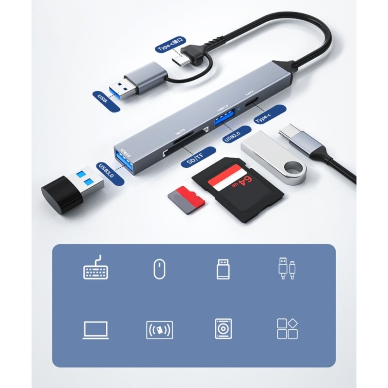 Portable USB Type C Hub Card Reader Expand Your Laptop Capabilities on ...