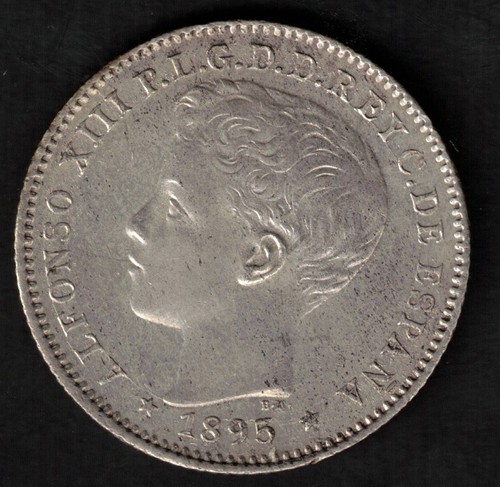 Spain Coin 20 Cents Island Of Puerto Rico Alfonso XIII 1895 PGV - EBC ...