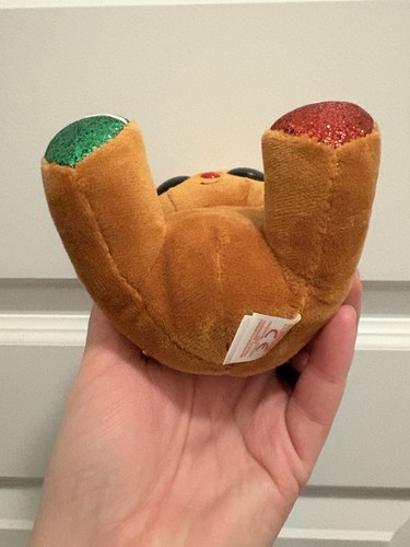 New TY Beanie Boos 6" CRUMBLE Gingerbread Man Christmas Holiday Glitter ...