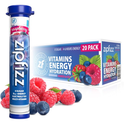 Daily Energy Drink Powder, Blue Raspberry, 20 Pack | 3-in-1 Sustained ...