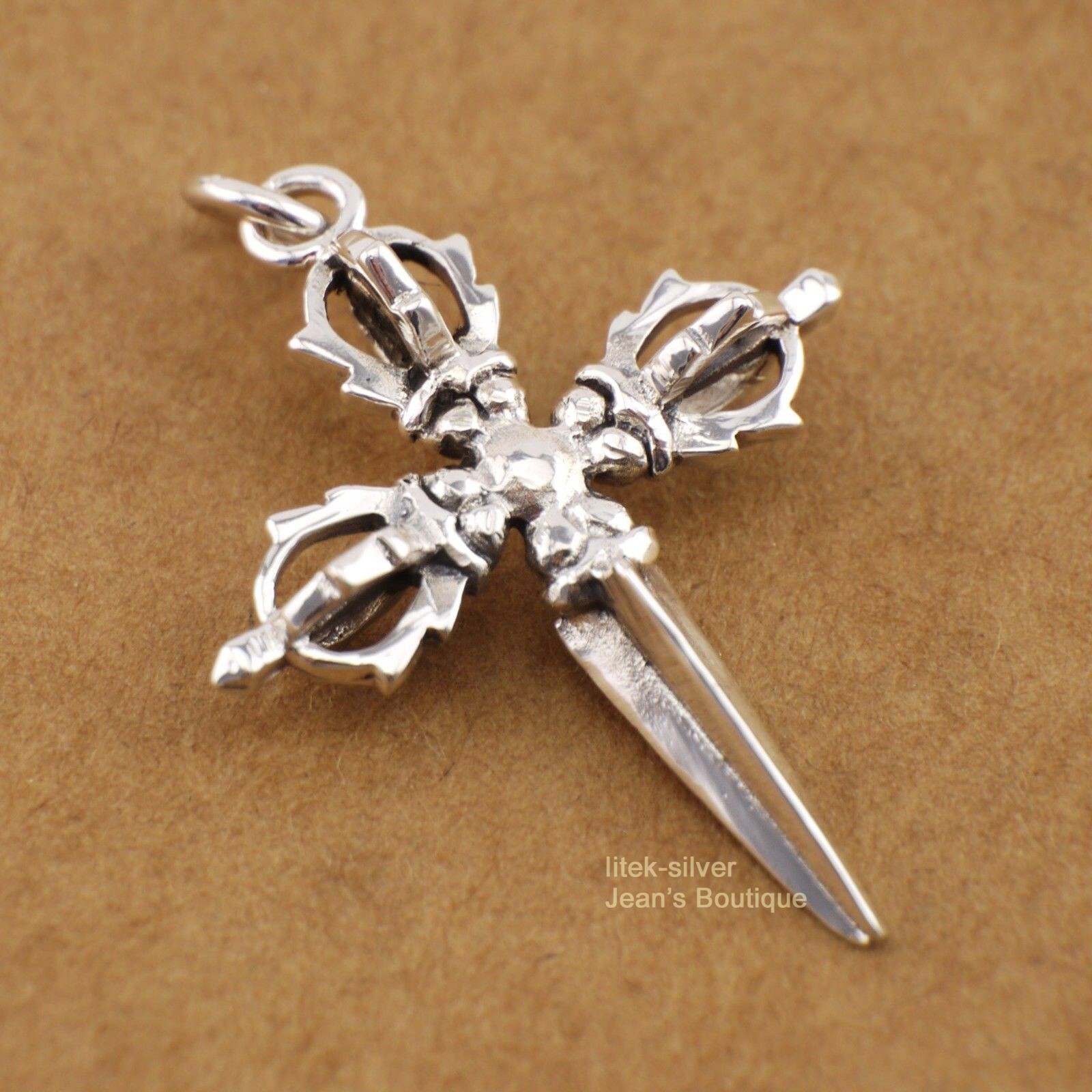 925 Sterling Silver Buddhism Vajra Dorje Cross Prayer Pendant A2494 | eBay