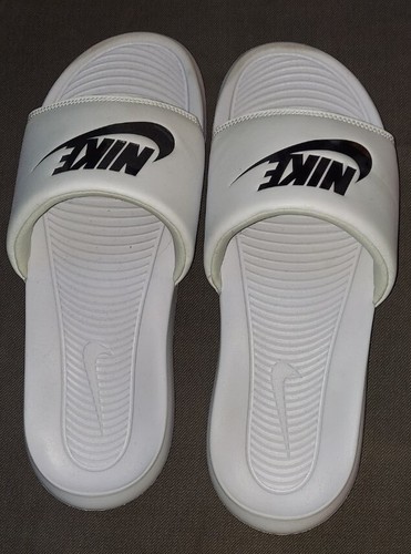 Nike Mens White Victori One Slides Sandals Size 12 - Gem