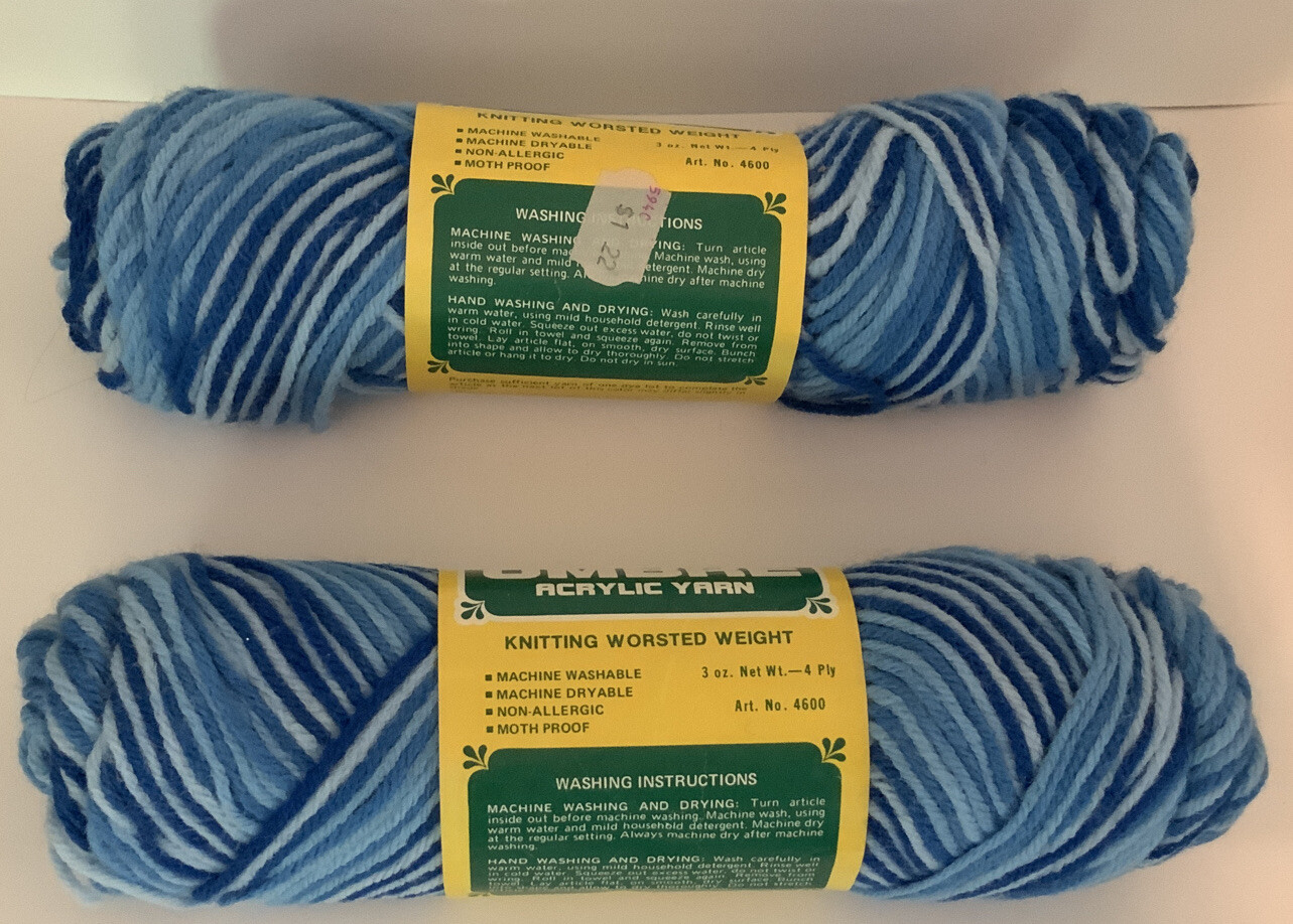 GOLD MEDAL 100% Dupont Orlon Ombre Acrylic Yarn Blue Ombre Lot of 2 | eBay