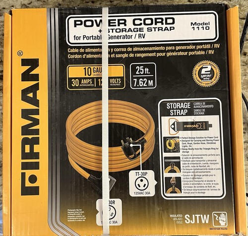 BNIB Firman 25ft Power Cord And Storage Strap - Model 1110 - 10 Gauge ...