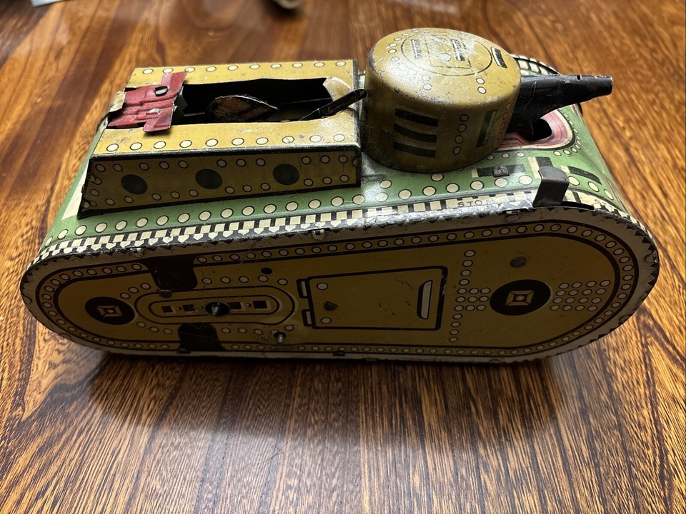 Vintage USA made Marx 1930s WWI Tin Litho Tank Doughboy Windup Toy | eBay
