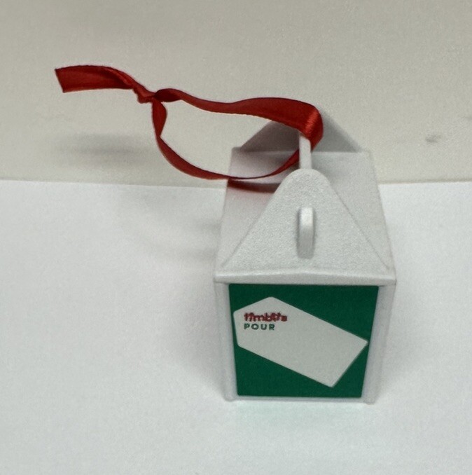 TIM HORTONS Coffee Christmas Tree Ornament Tim's Timbit Box White 2020 ...
