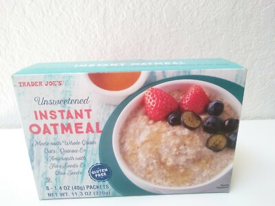 2 PACK Trader Joe’s Unsweetened Instant Oatmeal Gluten Free (8 packets ...