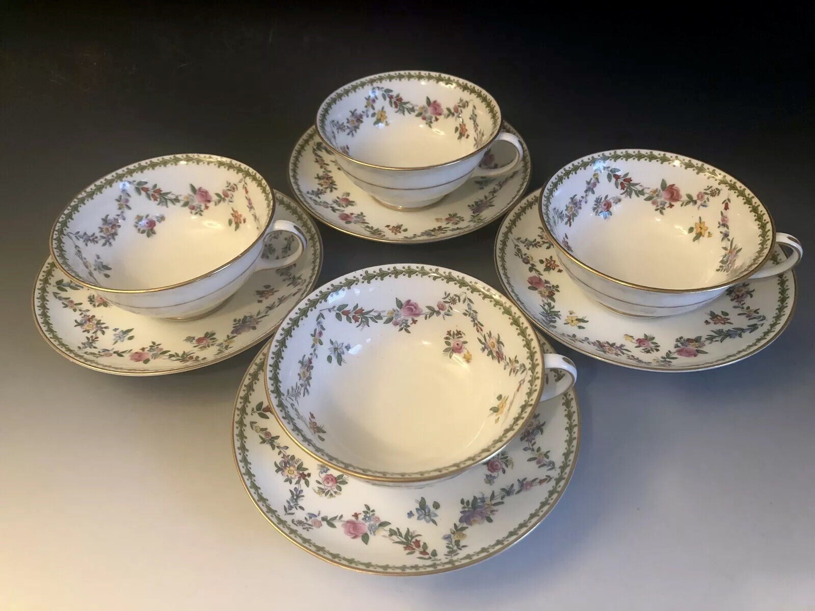 Set Of 4 Aynsley England Teacups And Saucers Pattern Number 4186 | eBay