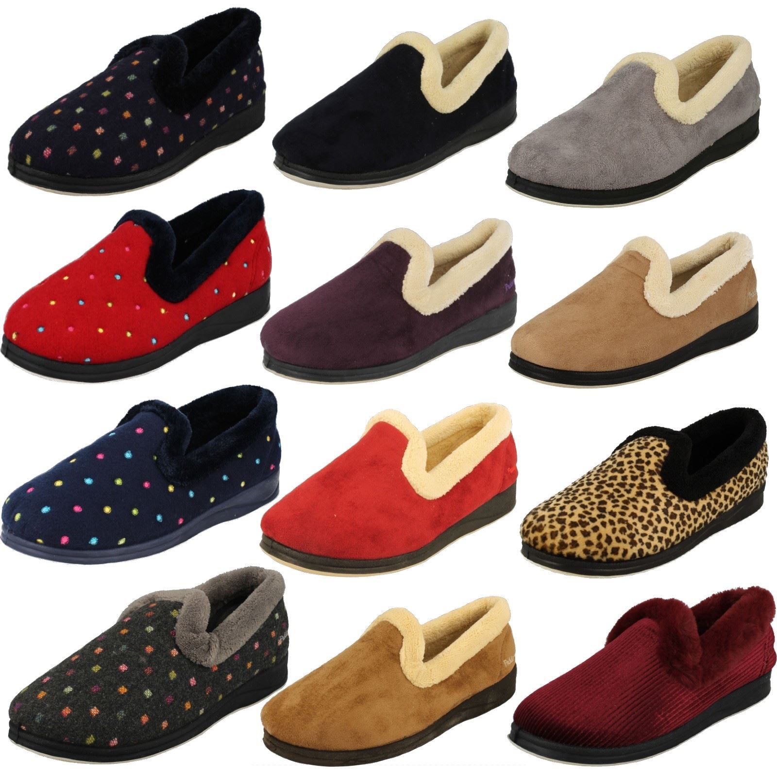 Ladies Padders Wide Fit Slippers - Repose | eBay