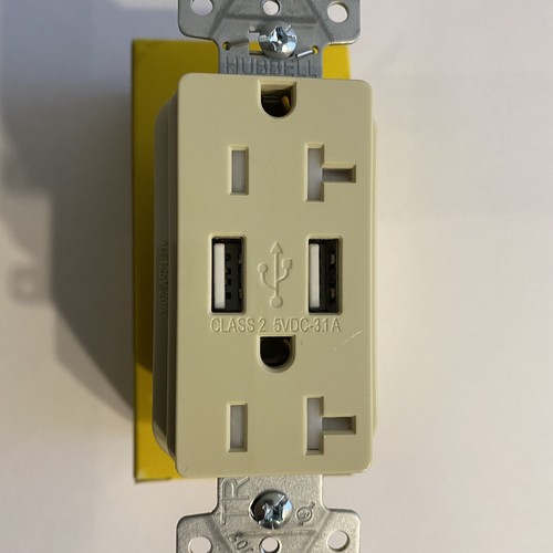HUBBELL USB20A1 USB CHARGER RECEPTACLE 20 AMP 125 VOLTS | eBay