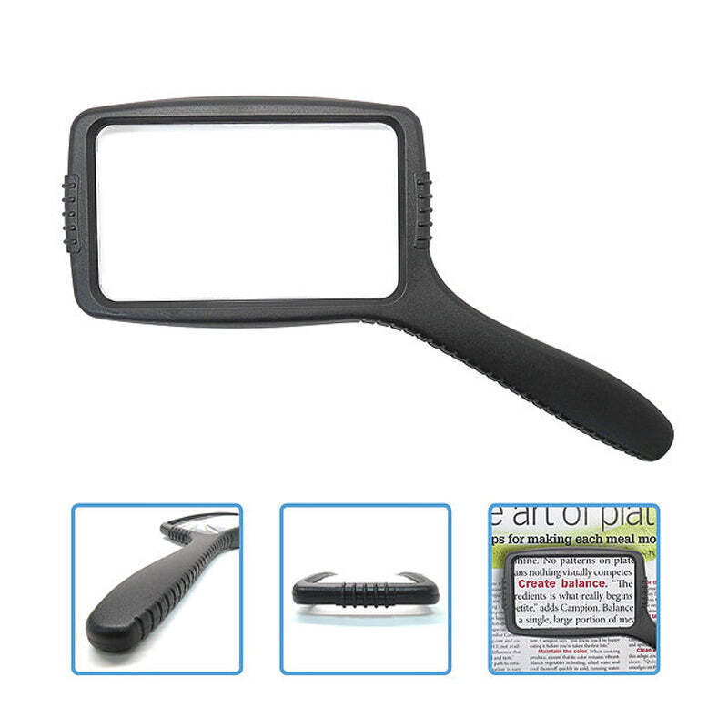 4X Large Handheld Magnifying Glass with Comfort Grip & Shattered Proof ...