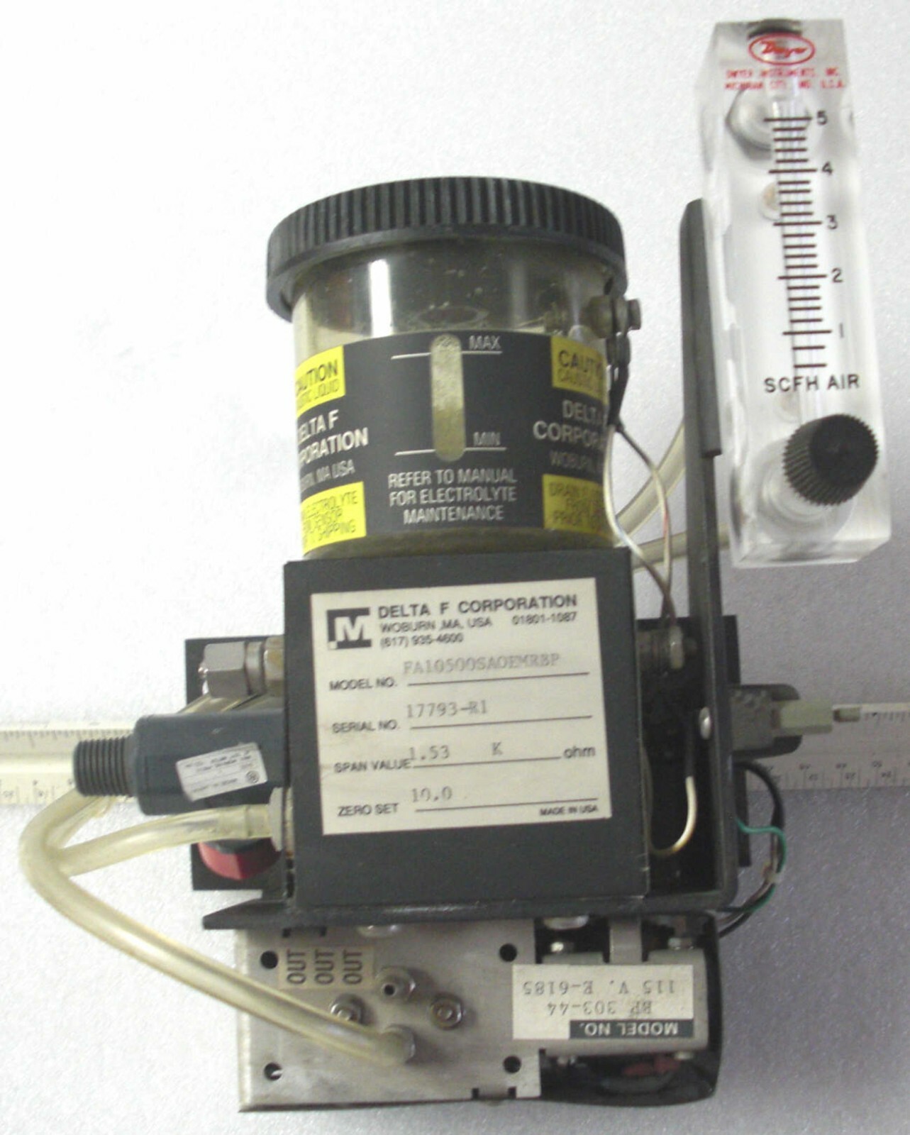 DELTA F CORPORATION Oxygen Sensor 0-5 & Flowmeter & Valve | eBay