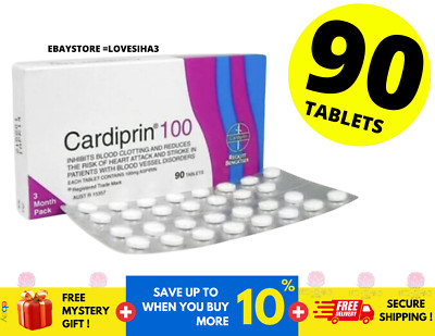 CARDIPRIN 100 (aspirin 100mg) Reduces Heart Attack & Stroke 90 Tablets ...