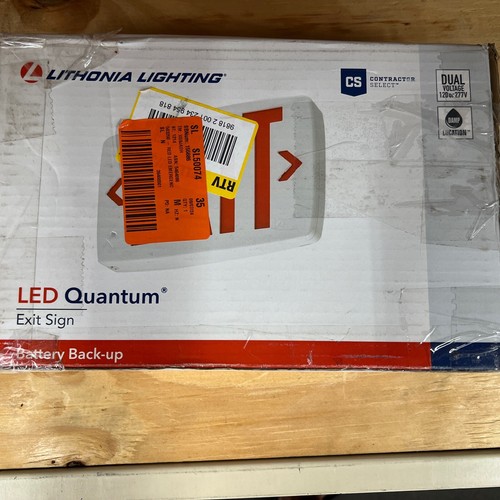 Lithonia 3BA32 LED Quantum Exit Sign with Battery Back-Up 120 or 277V ...