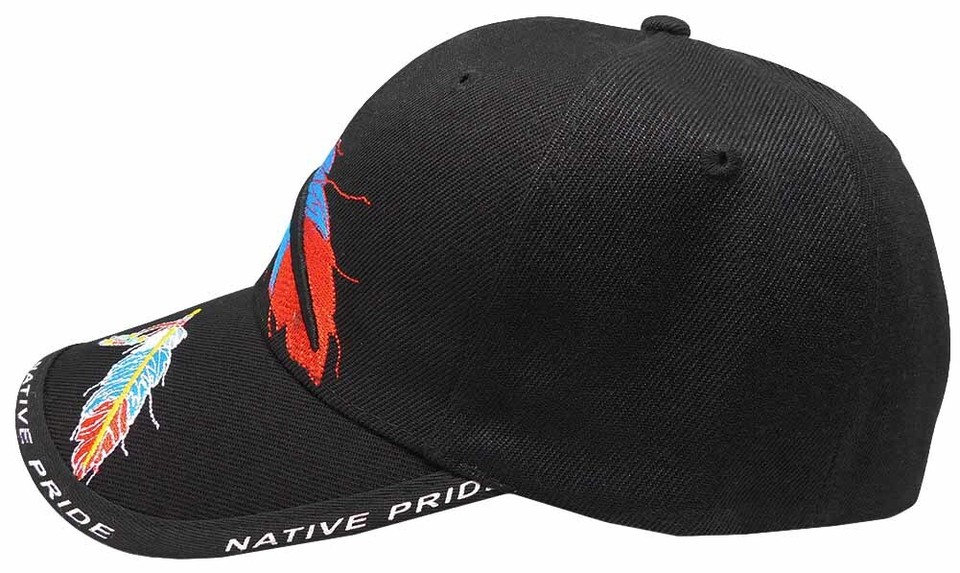 Native American Feather Beads Native Pride Indian Shadow Black Cap ...