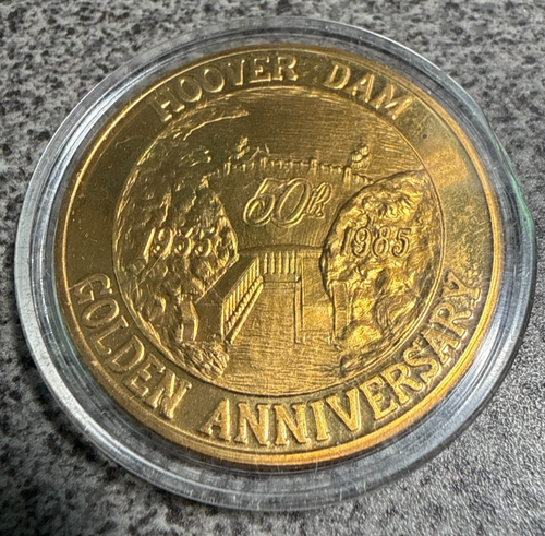 1985 HOOVER DAM GOLDEN 50TH ANNIVERSARY COPPER MEDAL "WATER FOR ...