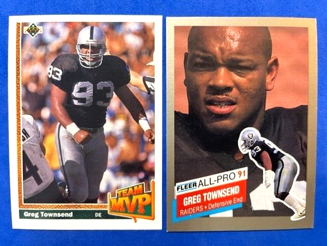 NFL - Greg Townsend 1991 Upper Deck Team MVP & 1991 Fleer All Pro ...