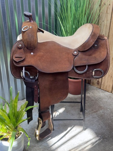 🌵16" SILVER MESA Rough Out Work Training Saddle ~ TOP QUALITY!! ~ Rare ...