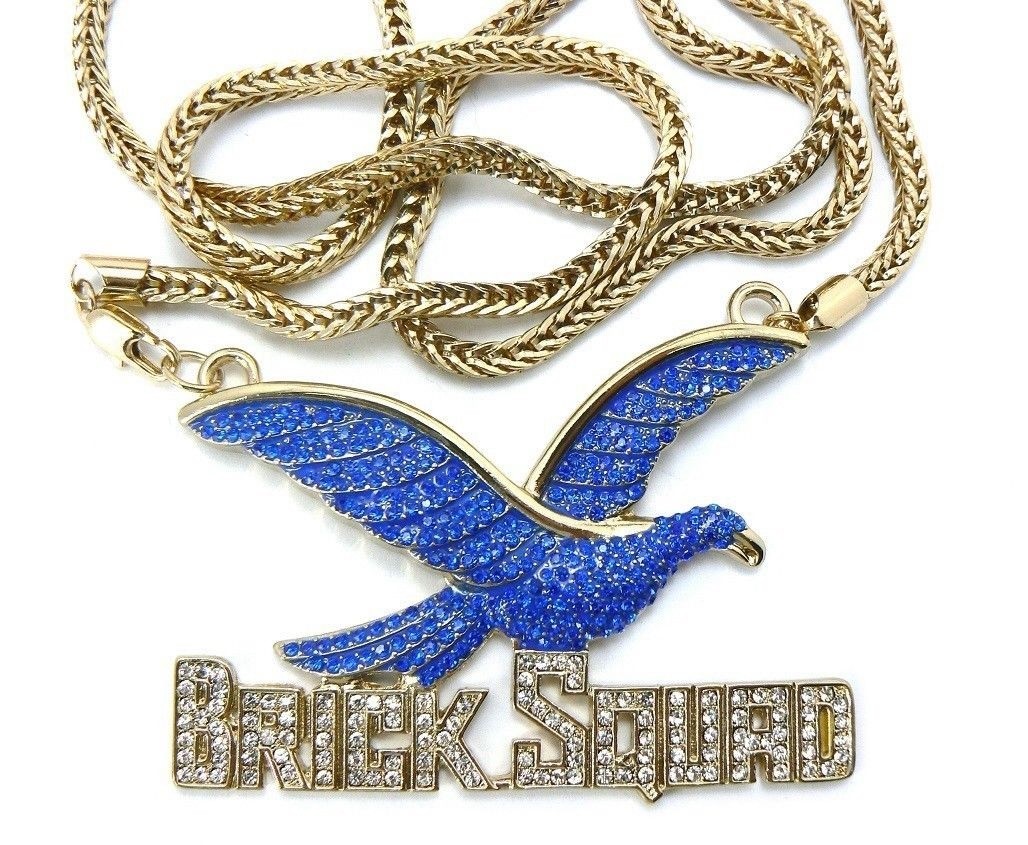 Brick Squad Gang Fly Bird Pendant Franco Chain Hip Hop Rap Necklace ...