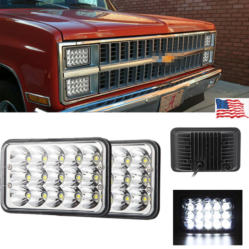 4"X6"2PCS LED Headlights Sealed Hi/Low Beam For Chevy C10 Pickup 81 ...