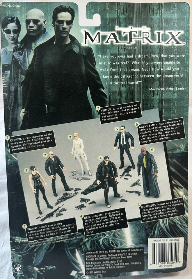 The Matrix - Original MORPHEUS Action Figure by N2 Toys NEW in the BOX ...