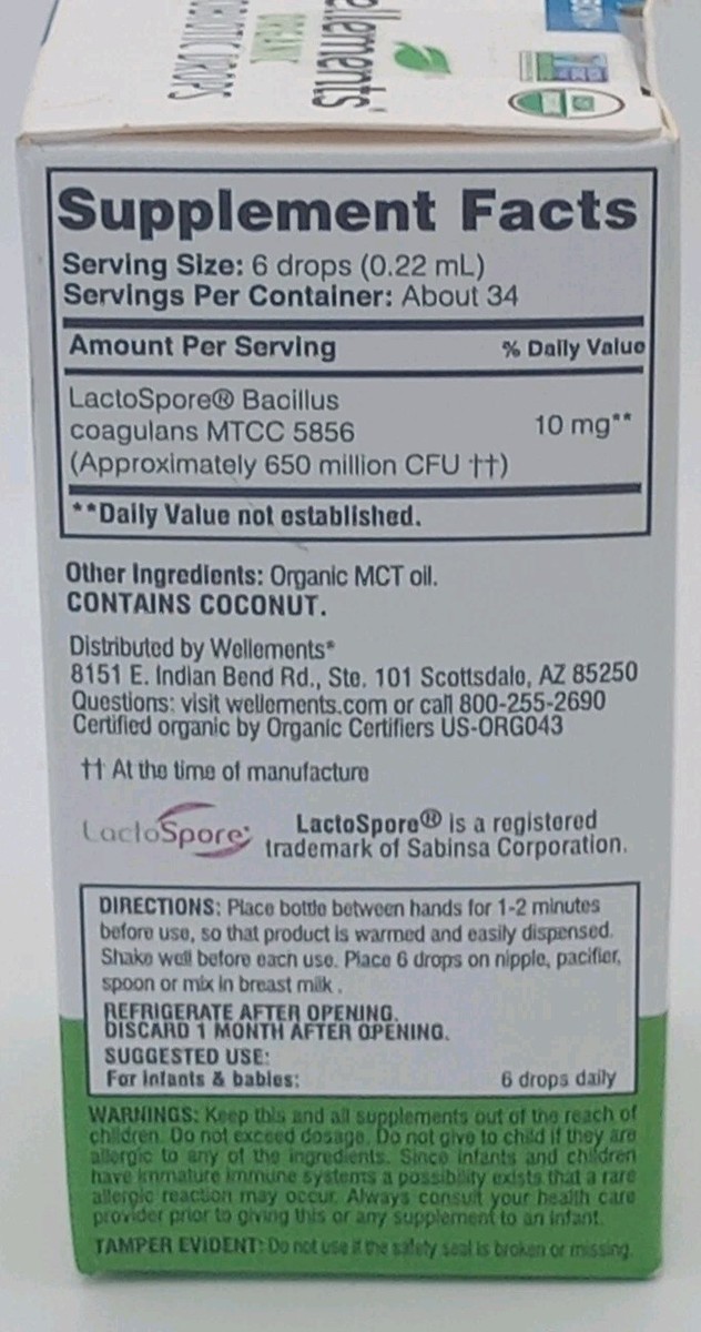 Baby Tylenol Wellements Organic Drops - 0.25 Oz Digestive & Immune ...