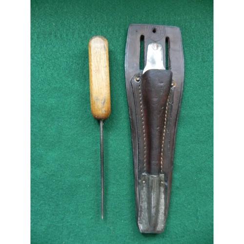 Vintage Antique 1930's Hart's Leather Ice Pick Scabbard Sheath and pick ...