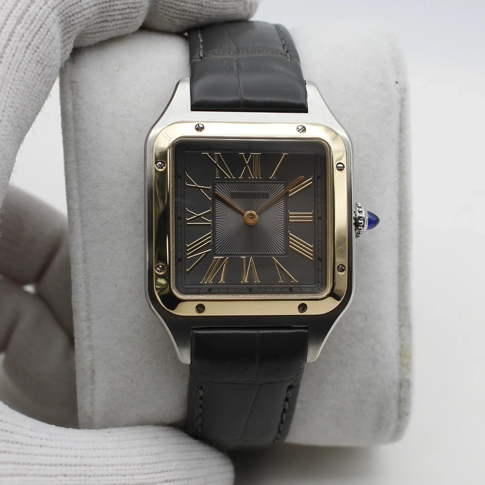 Cartier Santos-Dumont Large 18K Yellow Gold Steel Watch W2SA0028 | eBay