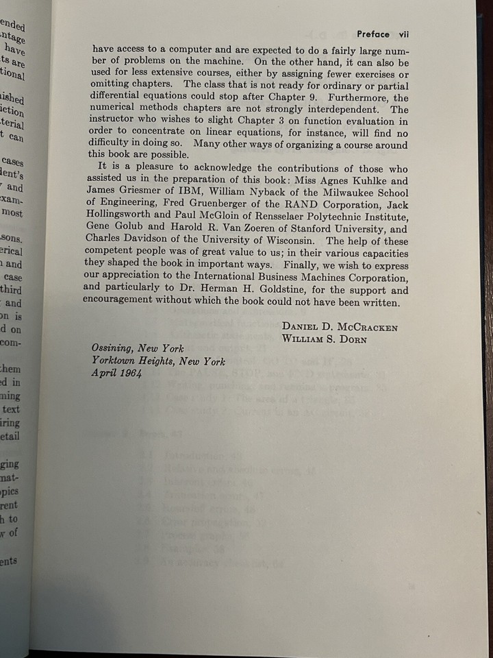 Numerical Methods and Fortran Programming McCracken Born 1964 Wiley ...